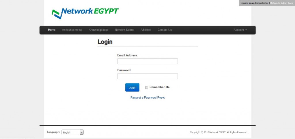 How to login to client area - Network EGYPT